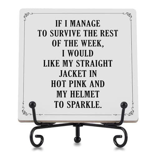 Funny Office Desk Decor Wood Sign Farmhouse Rustic Decorative Cubicle ...