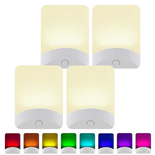 GE White Color-Changing LED Night Light, 4 Pack, Plug-in, Dusk-to-Dawn ...