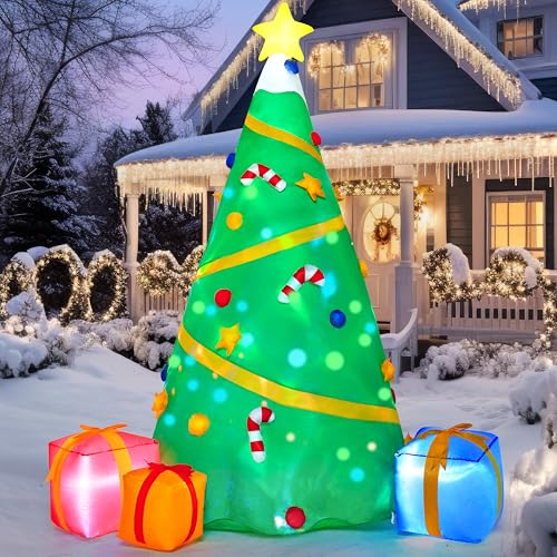 Joiedomi 8 FT Christmas Inflatable Tree Decoration, Lighted Giant ...