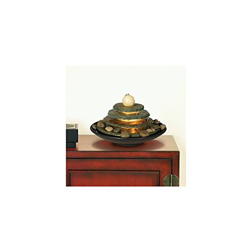 Lamps Plus Pyramid Zen Indoor Table-Top Water Fountain with Light 10 ...