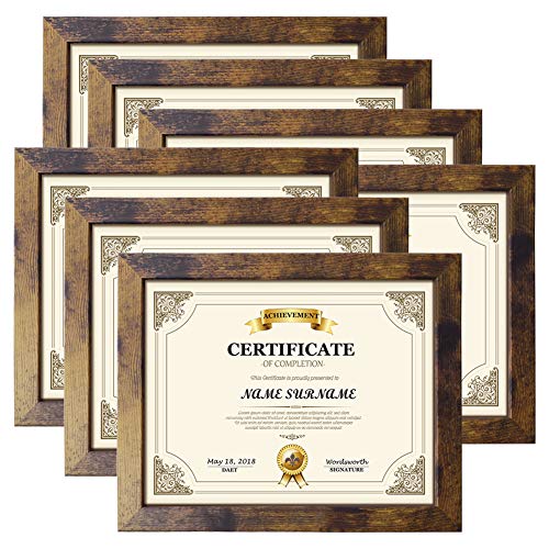 PETAFLOP 8.5 x 11 Frame Rustic Certificate Picture Frames Wall Tabletop ...