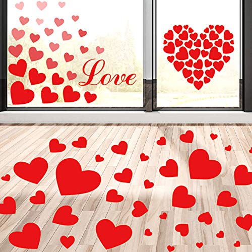 Whaline 295 Pcs Valentine's Day Heart Floor Decals Stickers and Heart ...